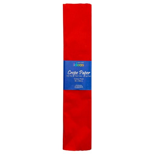 Deluxe Crepe Paper Red Pack ( 3m x 50cms ) - Kids Stuff For Less
